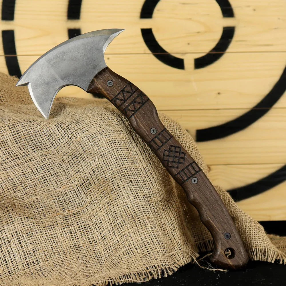 AncientSmithy Handcrafted tomahawk "Takoda" with tribal engraving ...